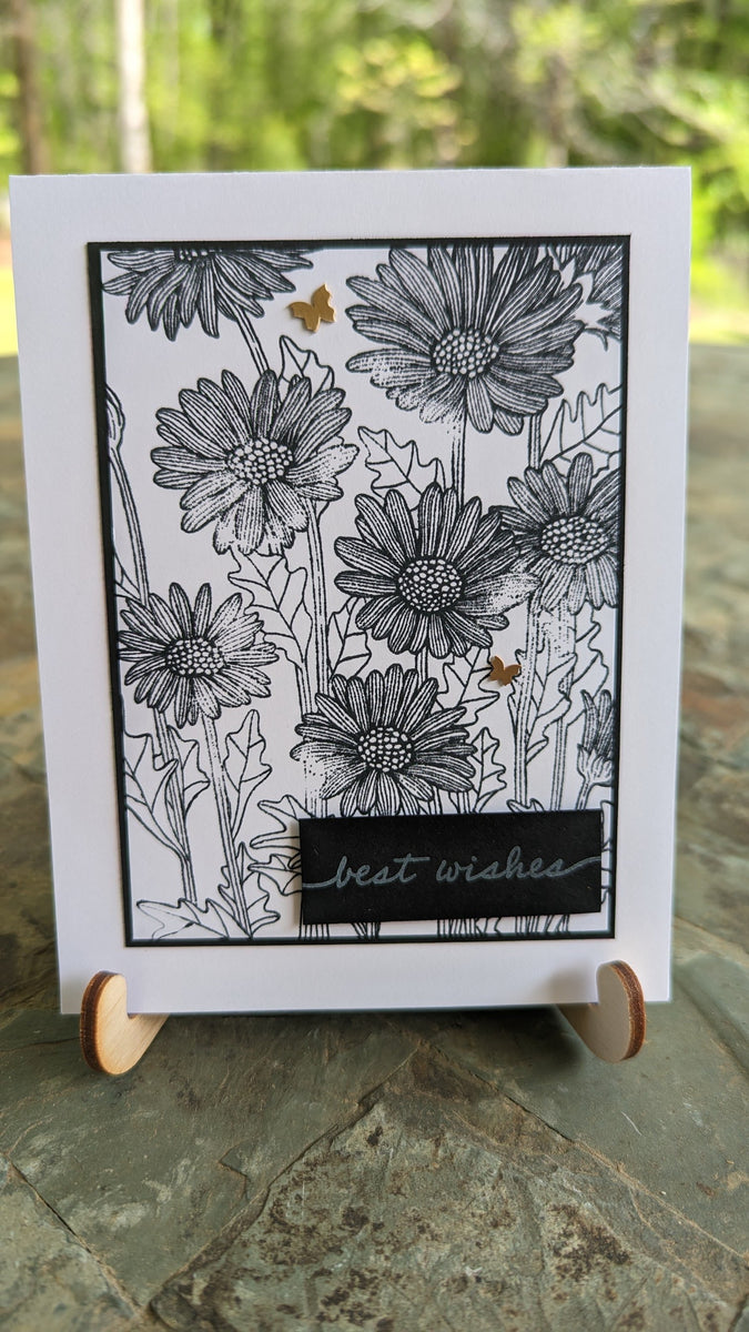 Best Wishes Black & White Floral Greeting Card – The Catalyst Mercantile