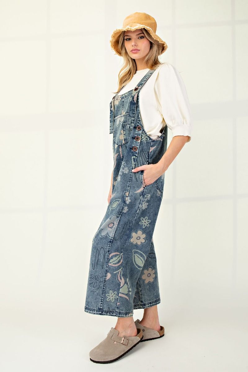 Vintage Florals Washed Denim Overalls – The Catalyst Mercantile