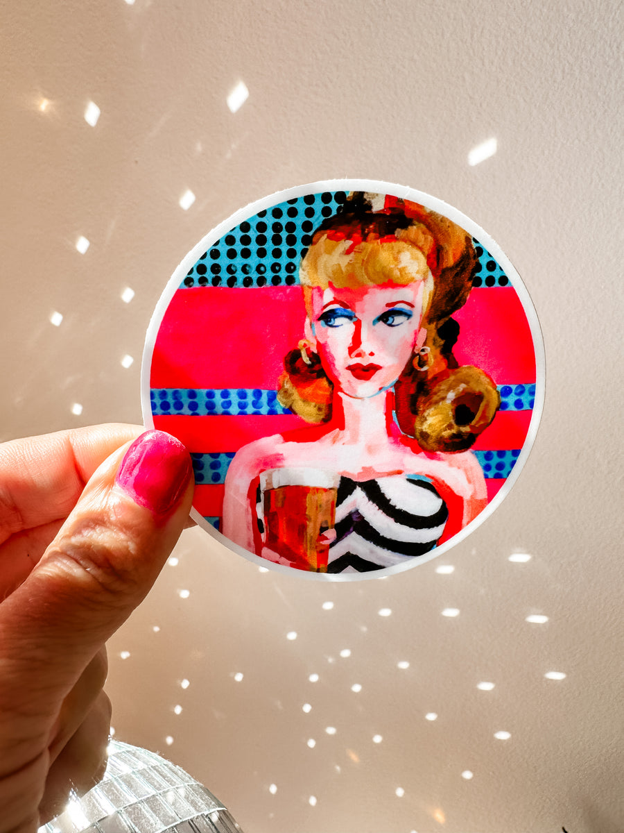This Barbie Needs A Beer Art Sticker – The Catalyst Mercantile